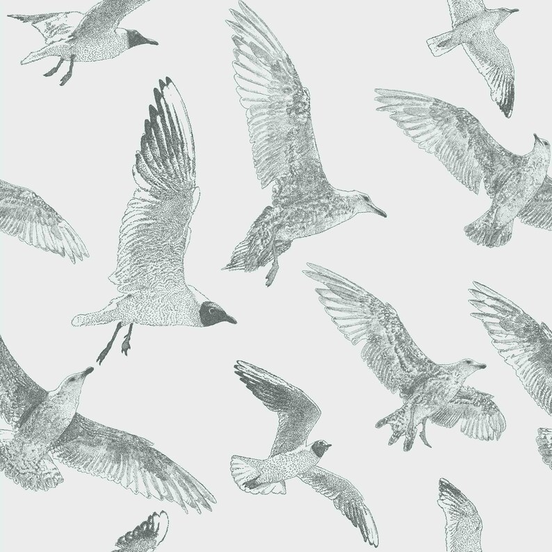 Seagull Wallpaper Peel and Stick Birds Wall Mural Pattern - Etsy