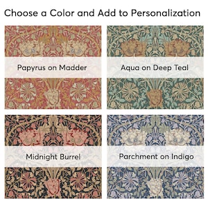 William Morris Honeysuckle Trellis Wallpaper - Papyrus on Madder, Aqua ...