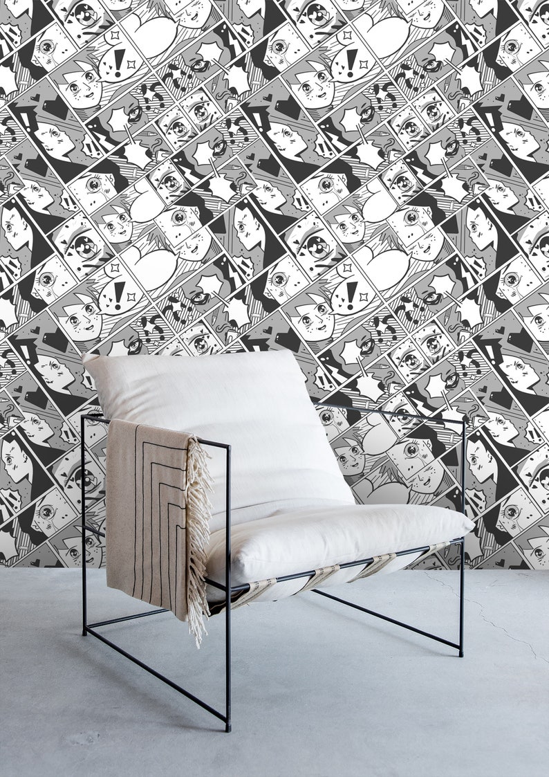 Anime Cartoon Wallpaper Peel and Stick Pattern Wall Mural - Etsy