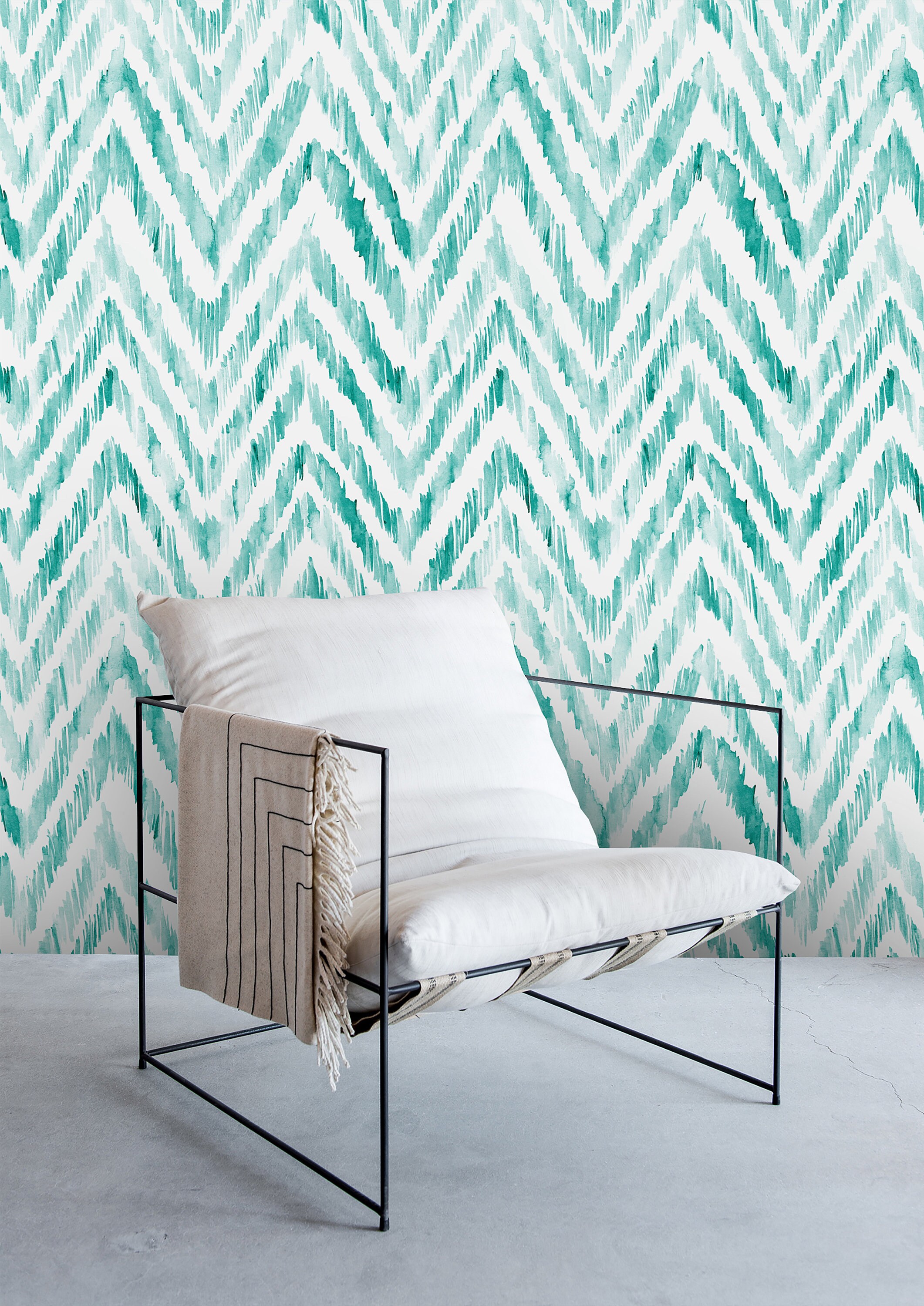Turquoise Chevron Pattern Wallpaper