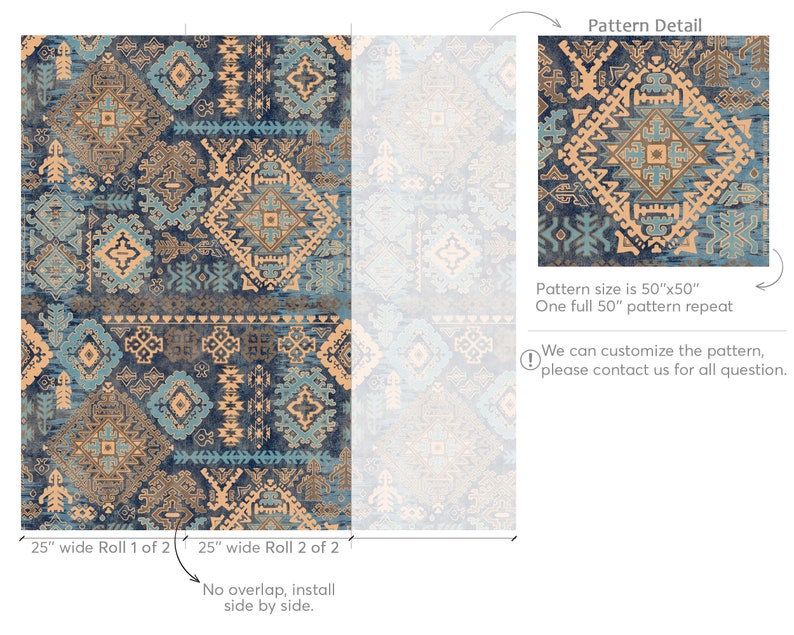 Moroccan Style Wallpaper Ethnic Designed Peel and Stick Wall - Etsy