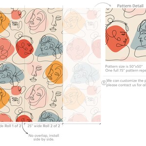 Abstract Faces Peel and Stick Wallpaper Pattern Removable - Etsy