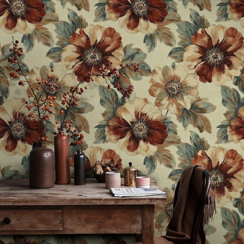 Wallpaper Red Tones - Etsy