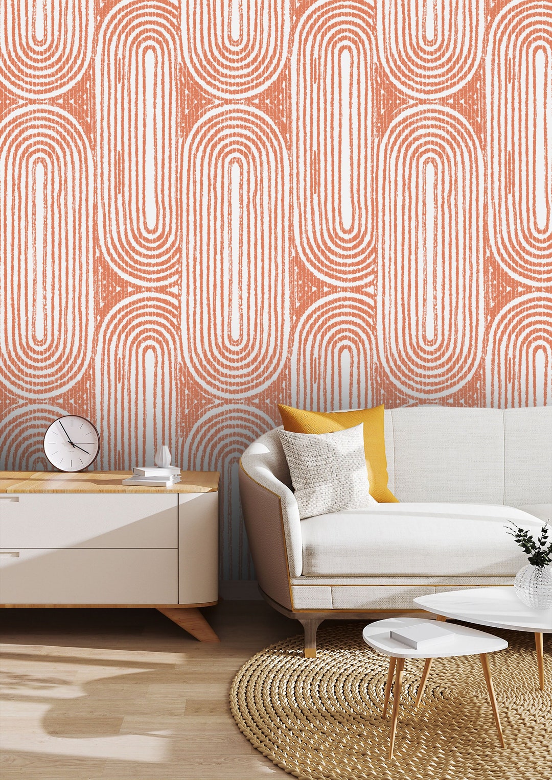 Modern Trendy Abstract Shapes Wallpaper Removable - Etsy