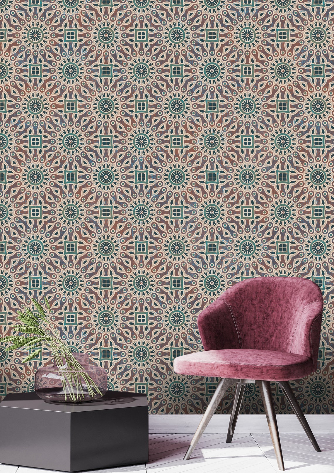 Geometric Tile Wallpaper Moroccan Style Wall Mural Peel and Stick - Etsy
