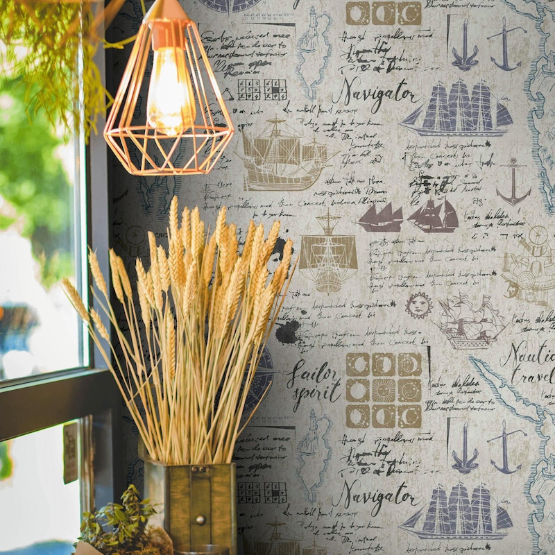 Vintage Map Wallpaper - Etsy