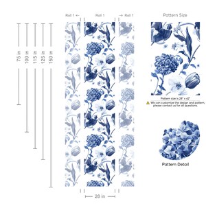 Delft Blue Floral Wallpaper Timeless Elegance Modern Interiors - Etsy