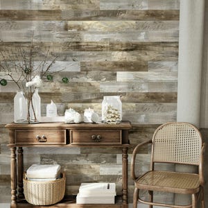 Rustic Wood Plank Wallpaper Natural Wood Grain Vintage Farmhouse Style ...