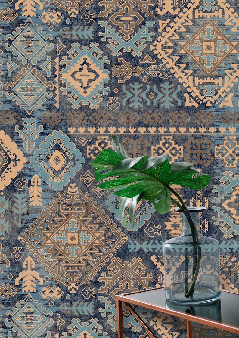 Moroccan Style Wallpaper Ethnic Designed Peel and Stick Wall Art - Etsy