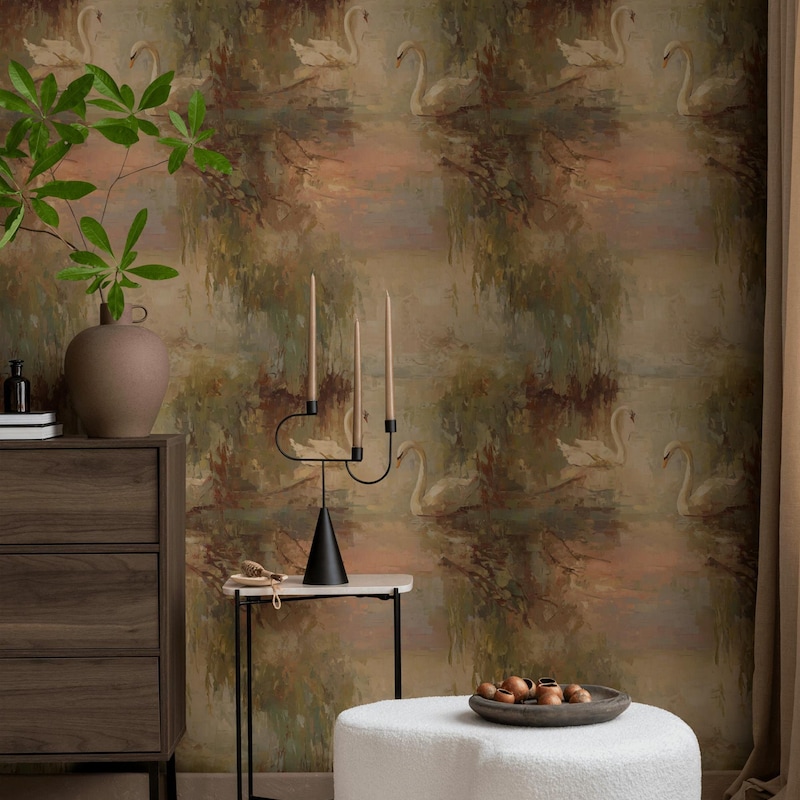 Swan Lake Wallpaper Mural - Etsy