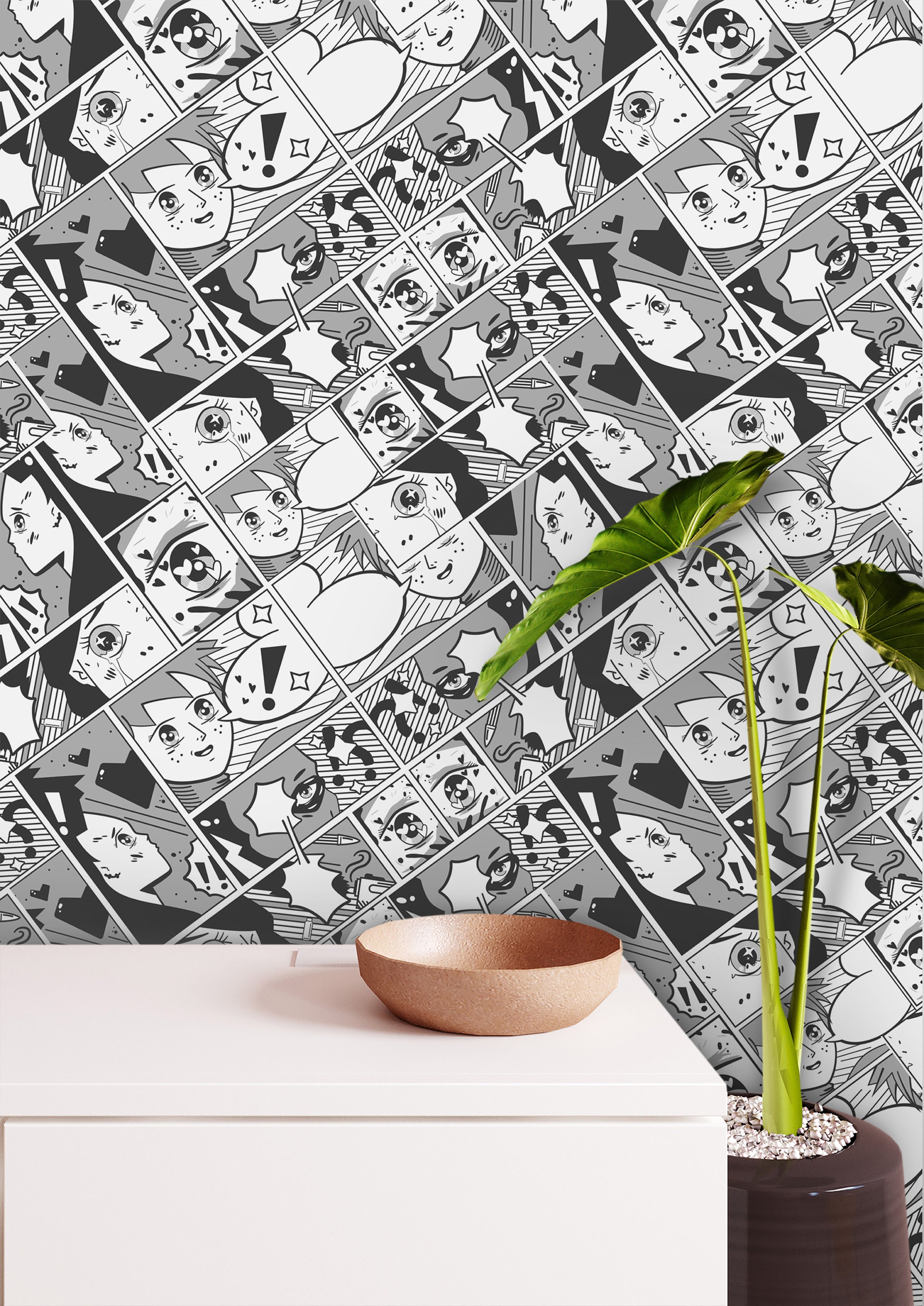 Anime Cartoon Wallpaper Peel and Stick Pattern Wall Mural - Etsy