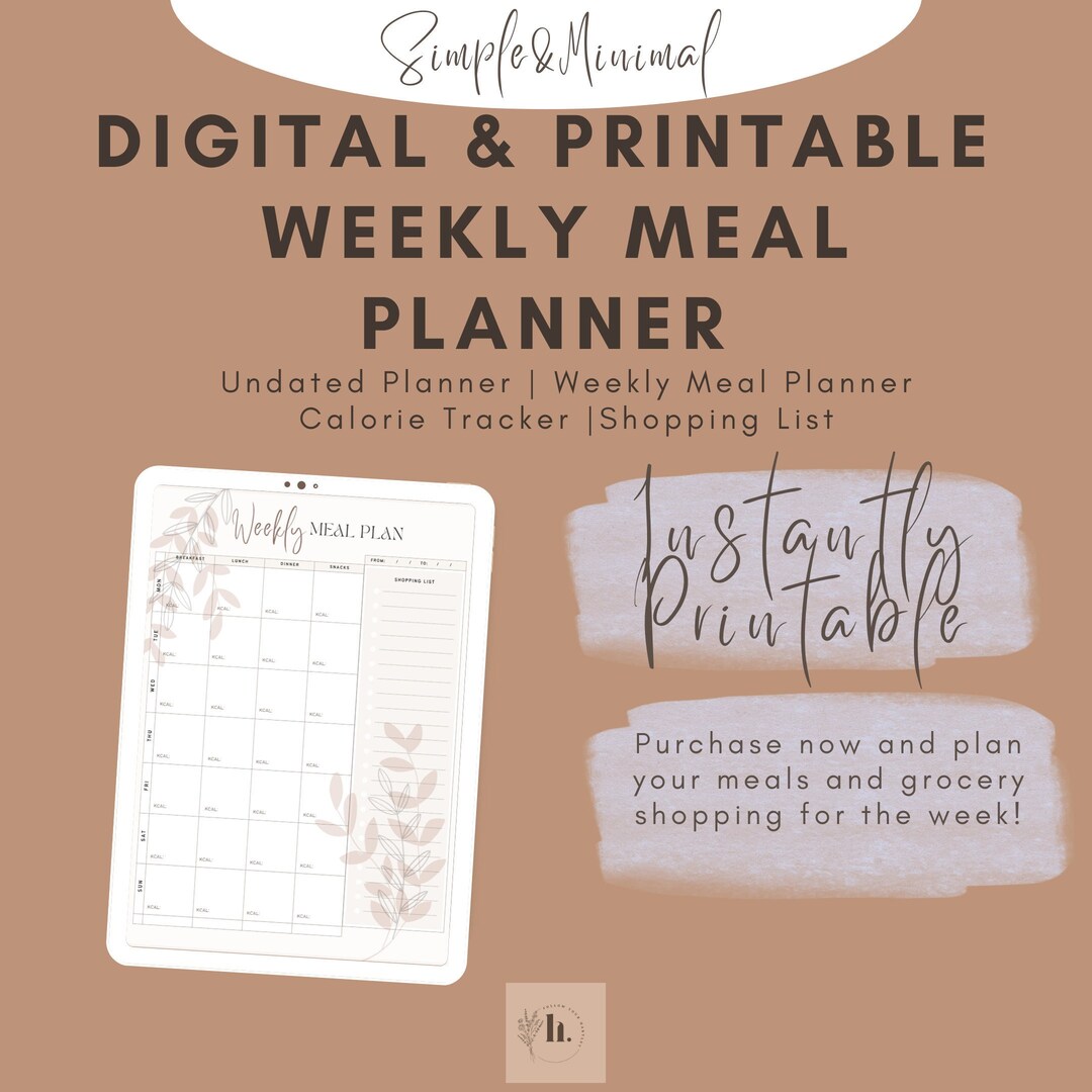Printable Weekly Meal Planner and Grocery List - Etsy