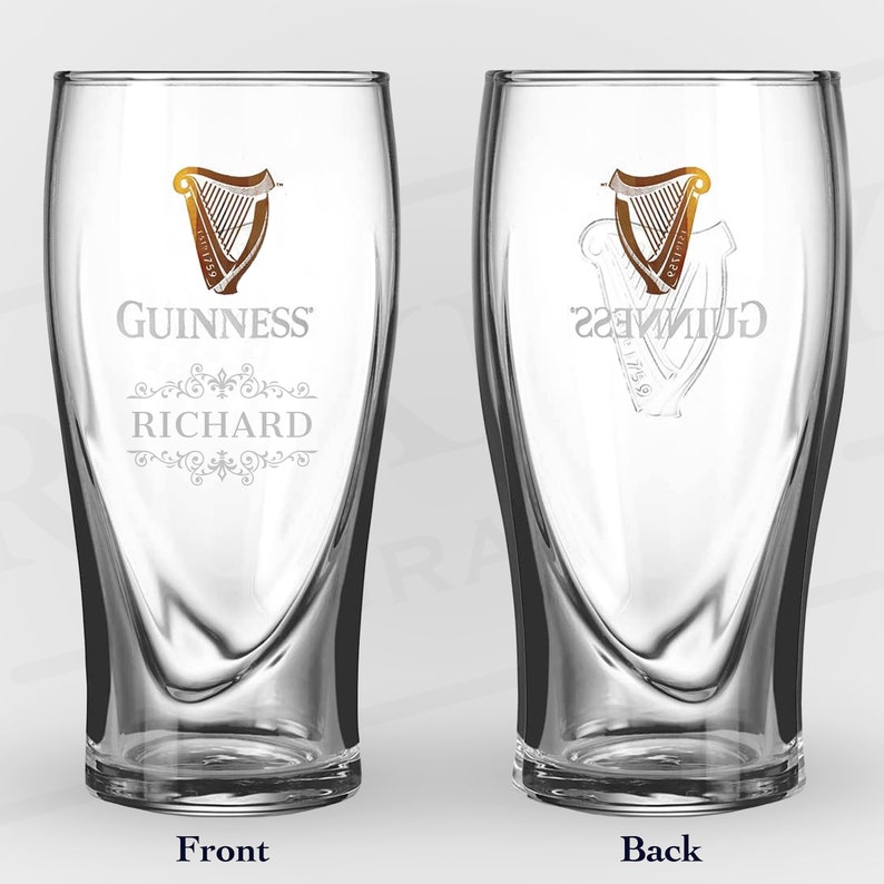 Personalised Guinness Glass Engraved With Any Name Guinness Gravity Glass Custom T For