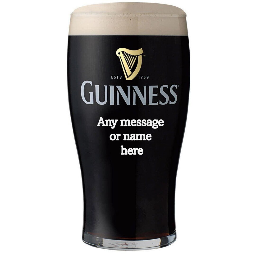 Engraved Guinness Pint Glass: Personalized Beer Gift - Etsy