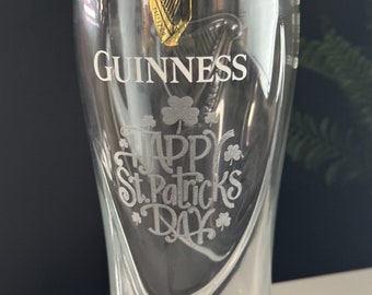 Engraved Guinness Harp Pint Glass. Personalised With Your Message ...