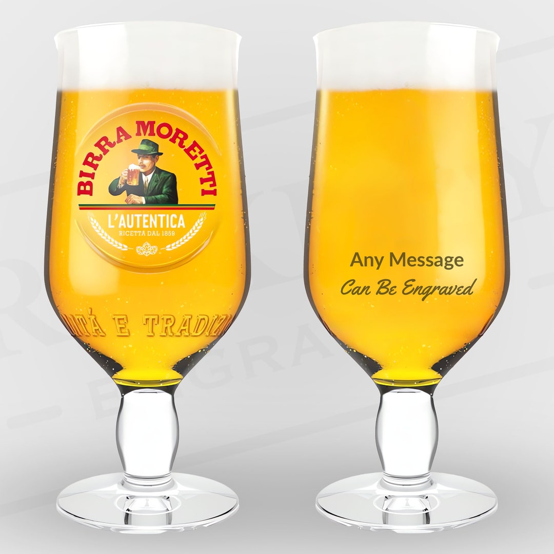Personalized Birra Moretti Pint Glass: Engraved Beer Gift - Etsy