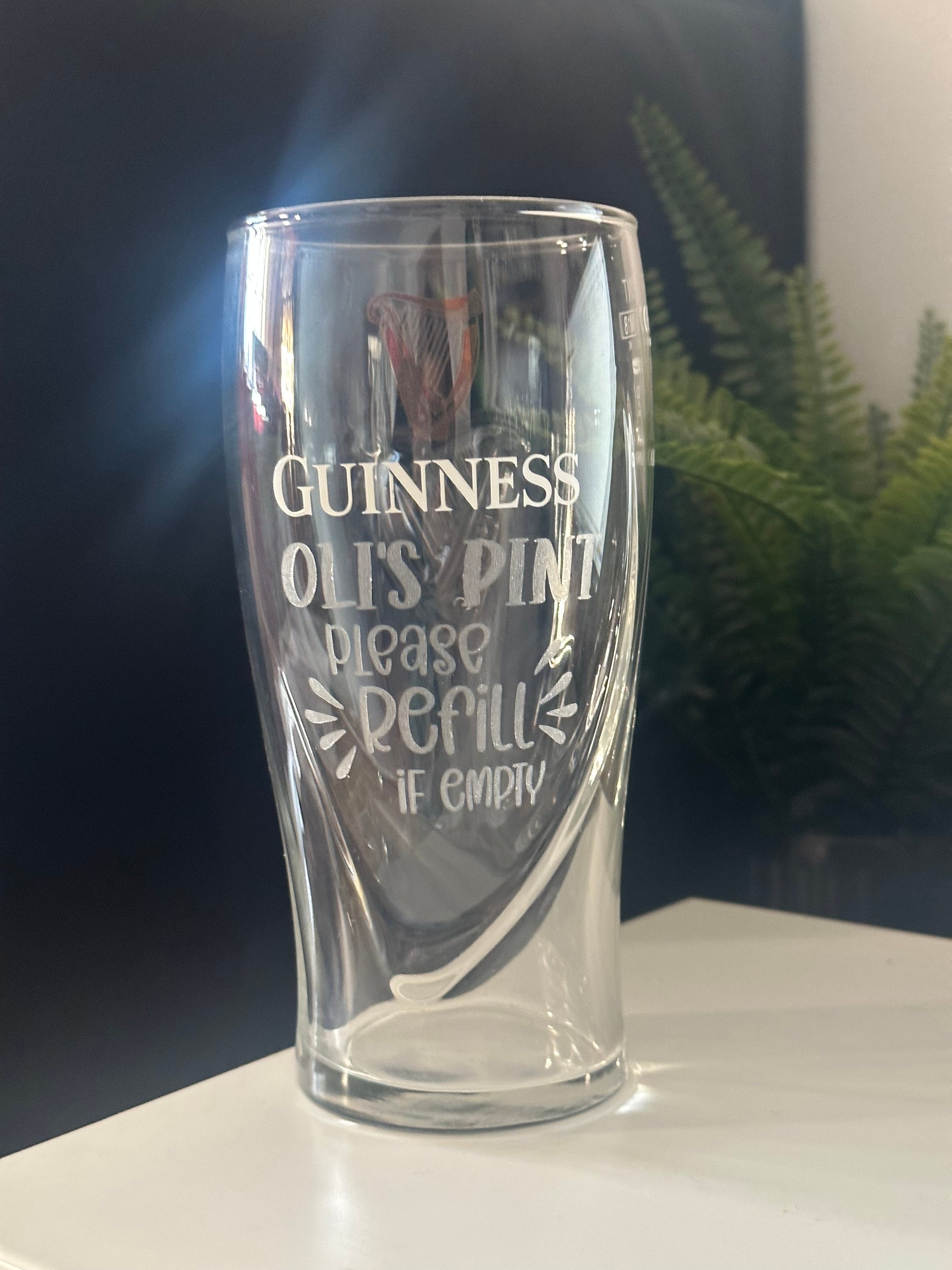 Personalised Engraved Guinness Pint Glass - Etsy UK