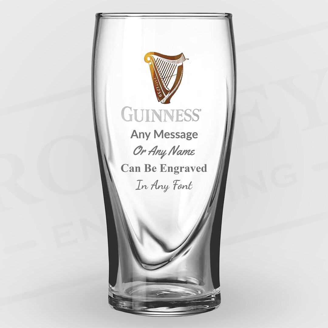 Personalised Beer Glass Engraved With Any Message Guinness Glass Custom ...