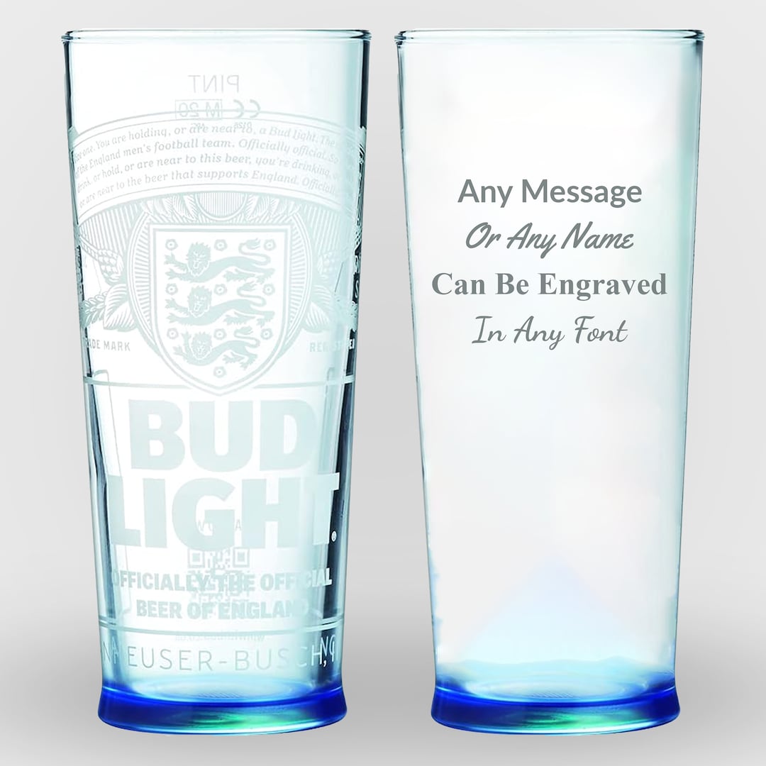 Personalized Bud Light Beer Glass Engraved Beer Gift Christmas Gift for ...