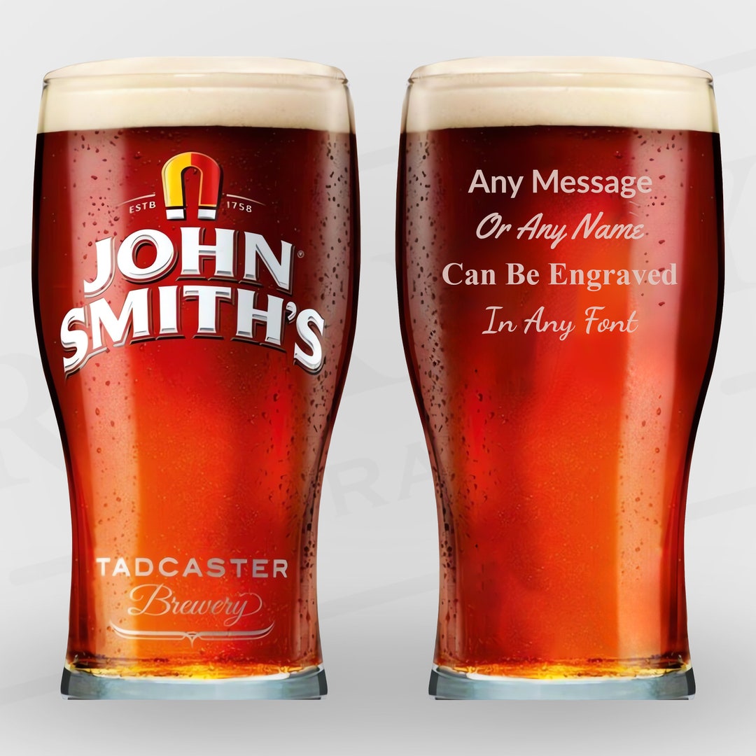 Personalized John Smith's Beer Pint Glass, Engraved Gift - Etsy