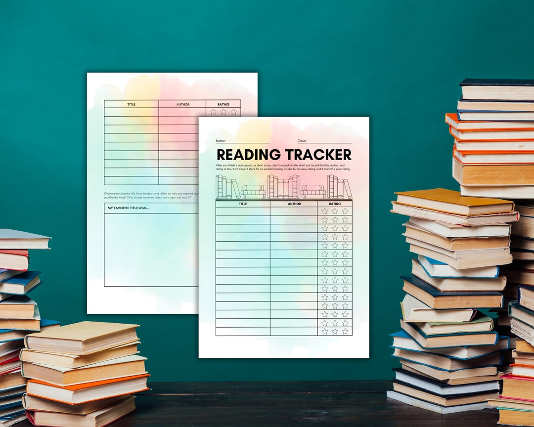 Colourful Fun Reading Tracker, Bookshelf Printable Template, Books to ...