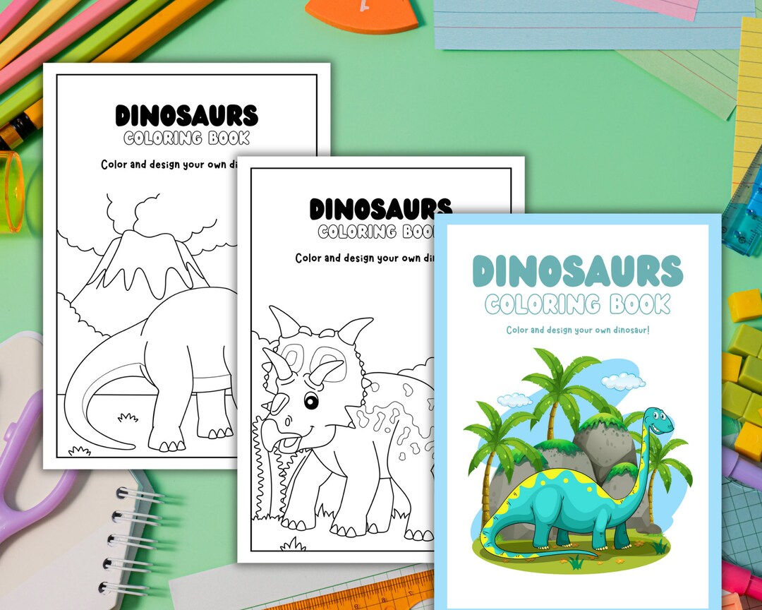 Dinosaur Coloring Book, Printable Dinosaur Activities, Kids Dinosaur ...