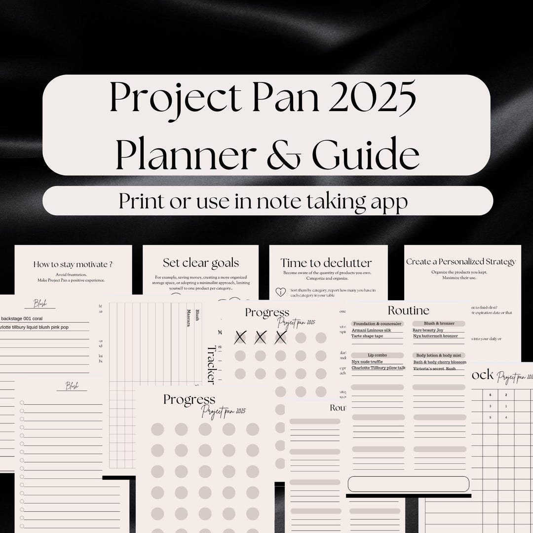 Project Pan Planner & Guide, Makeup Tracker, Makeup Inventory, Tracker ...