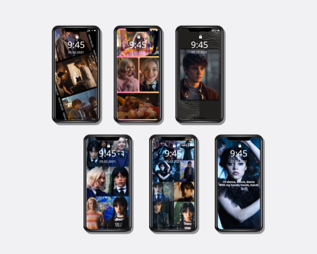 Set of 6 Wednesday Addams Phone Wallpaper - Etsy