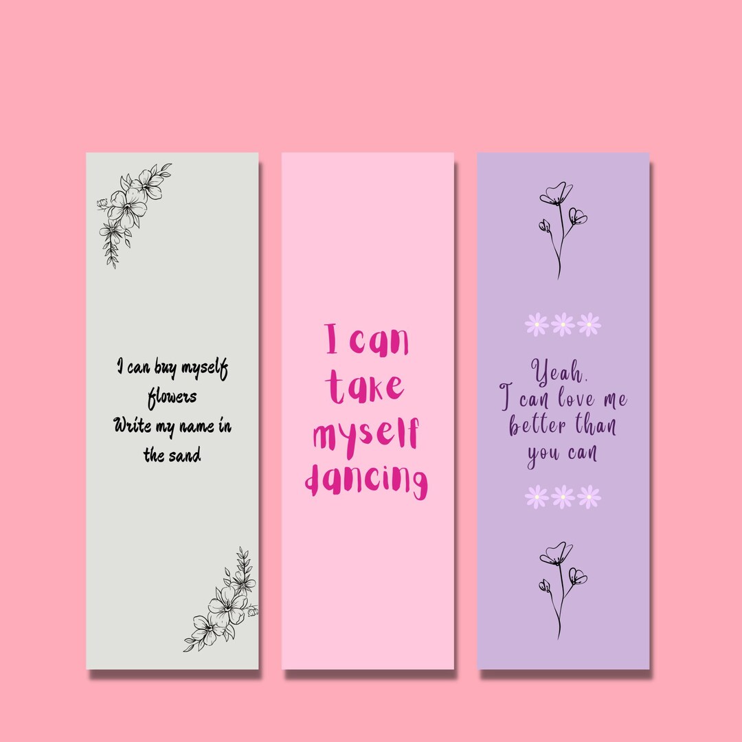 Miley Cyrus Flowers Lyric Printable Bookmarks, Set of 3 Bookmarks ...