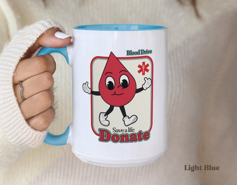 Blood Donor Mug Two Tone Accent Mug Phlebotomist Gift Blood Drive ...