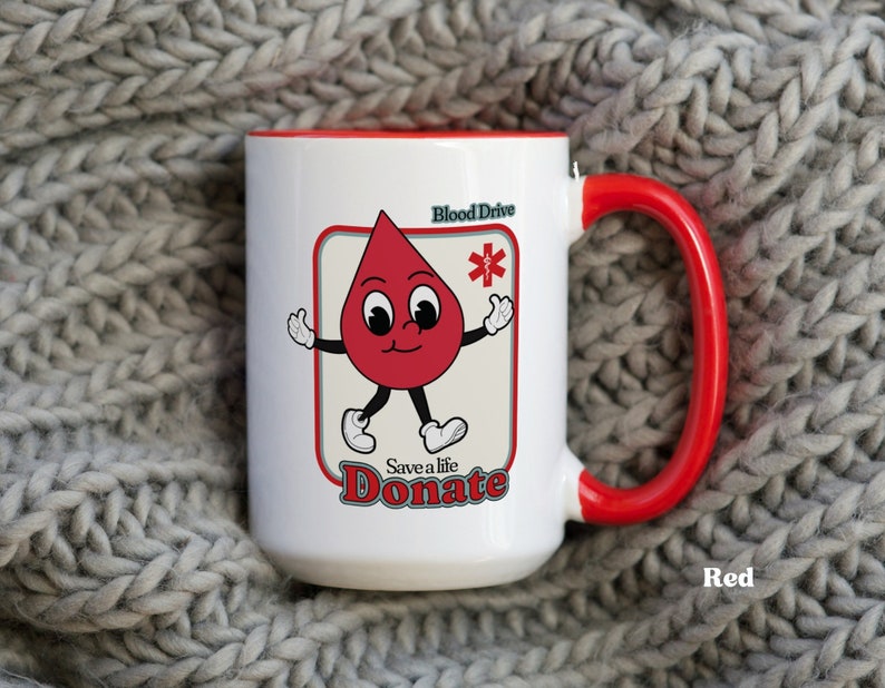 Blood Donor Mug Two Tone Accent Mug Phlebotomist Gift Blood Drive ...