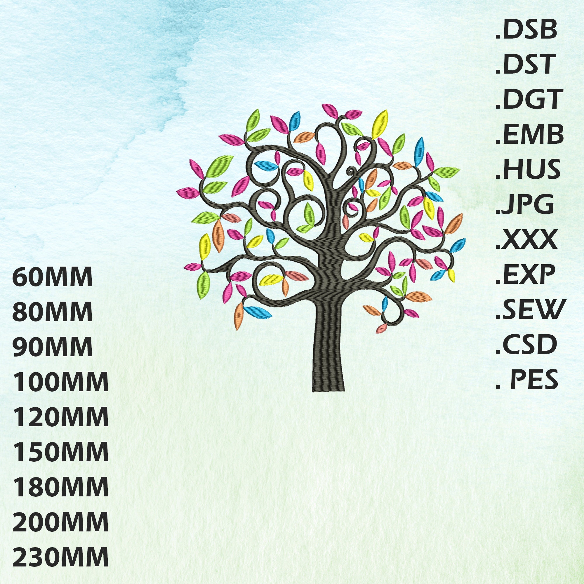 Digital Tree of Life Embroidery Design Machine Embroidery - Etsy