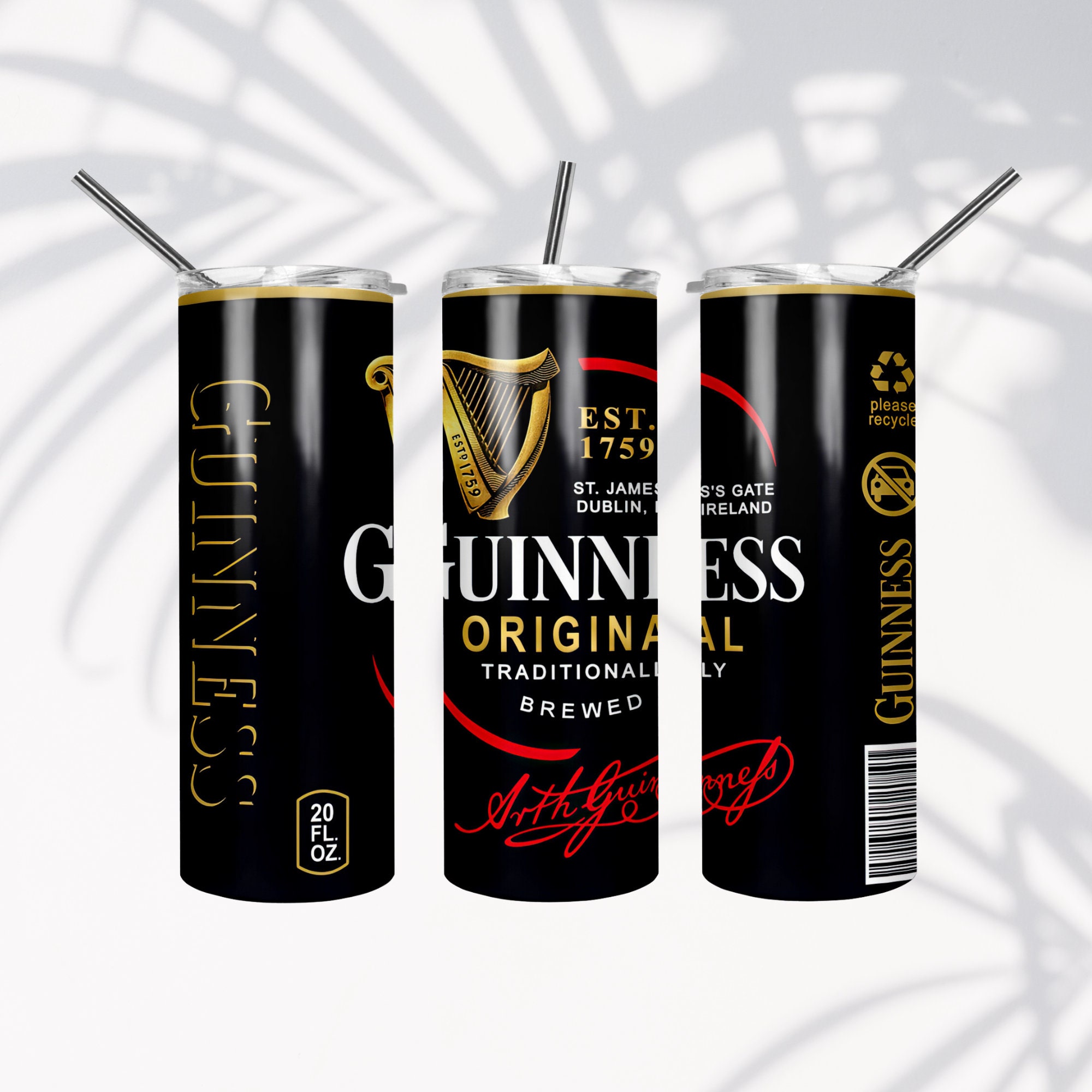 Tumbler Wrap Guinness Design 20oz Sublimation Tumbler Wrap - Etsy