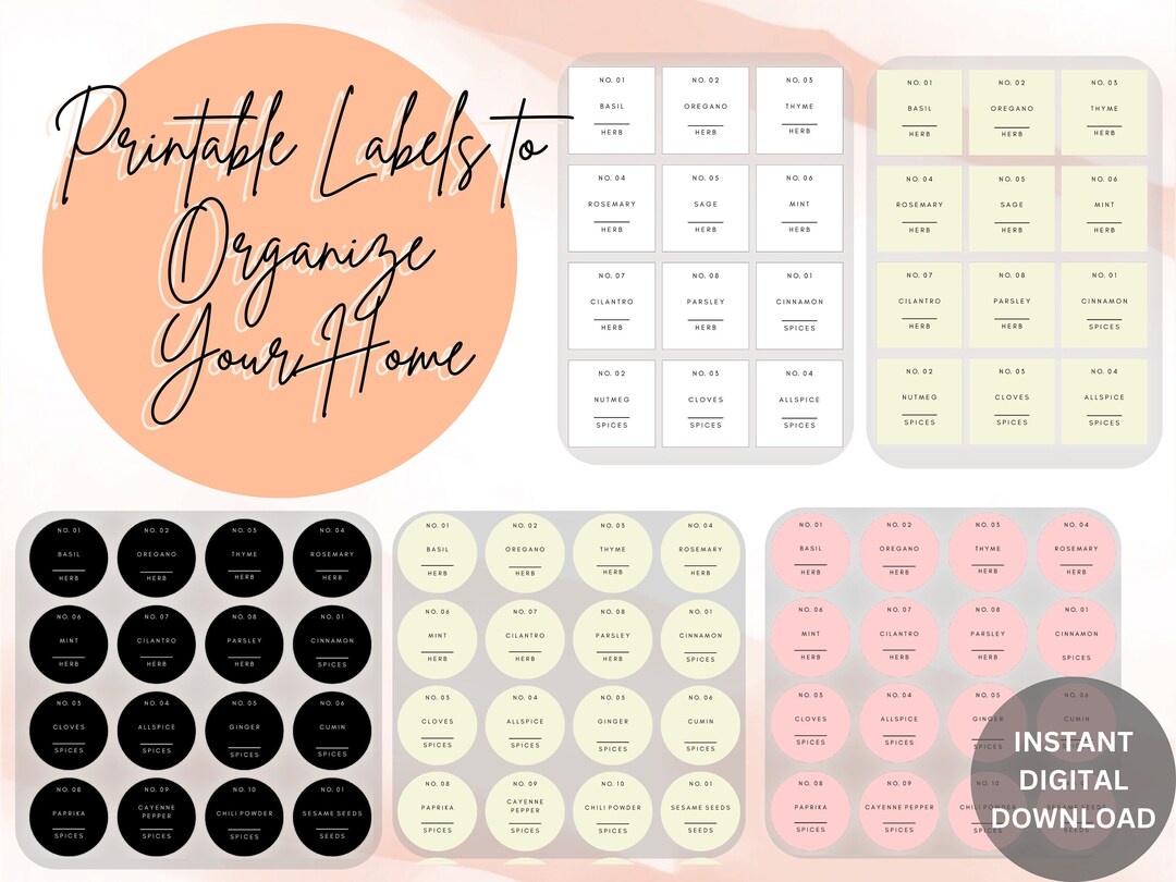 Ready to Print Minimalist Labels to Organize Your Home, Instant ...