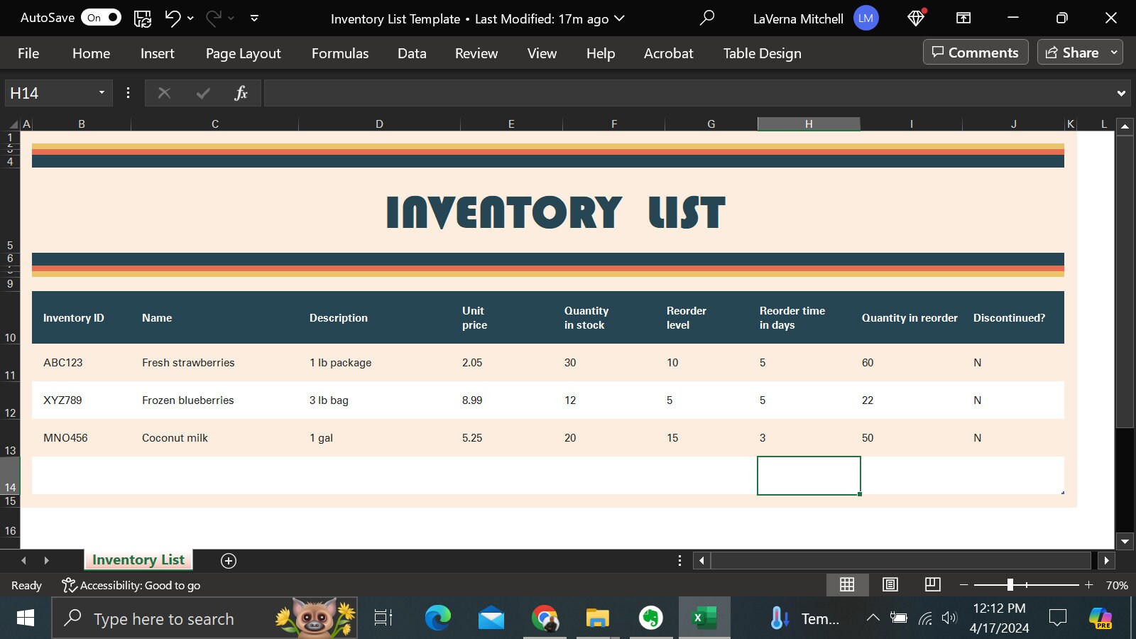 Excel Inventory Sheet Template Basic and Easy to Use - Etsy