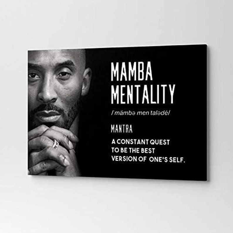 Kobe Bryant mamba Mentality Mantra Canvas Wall Art - Etsy