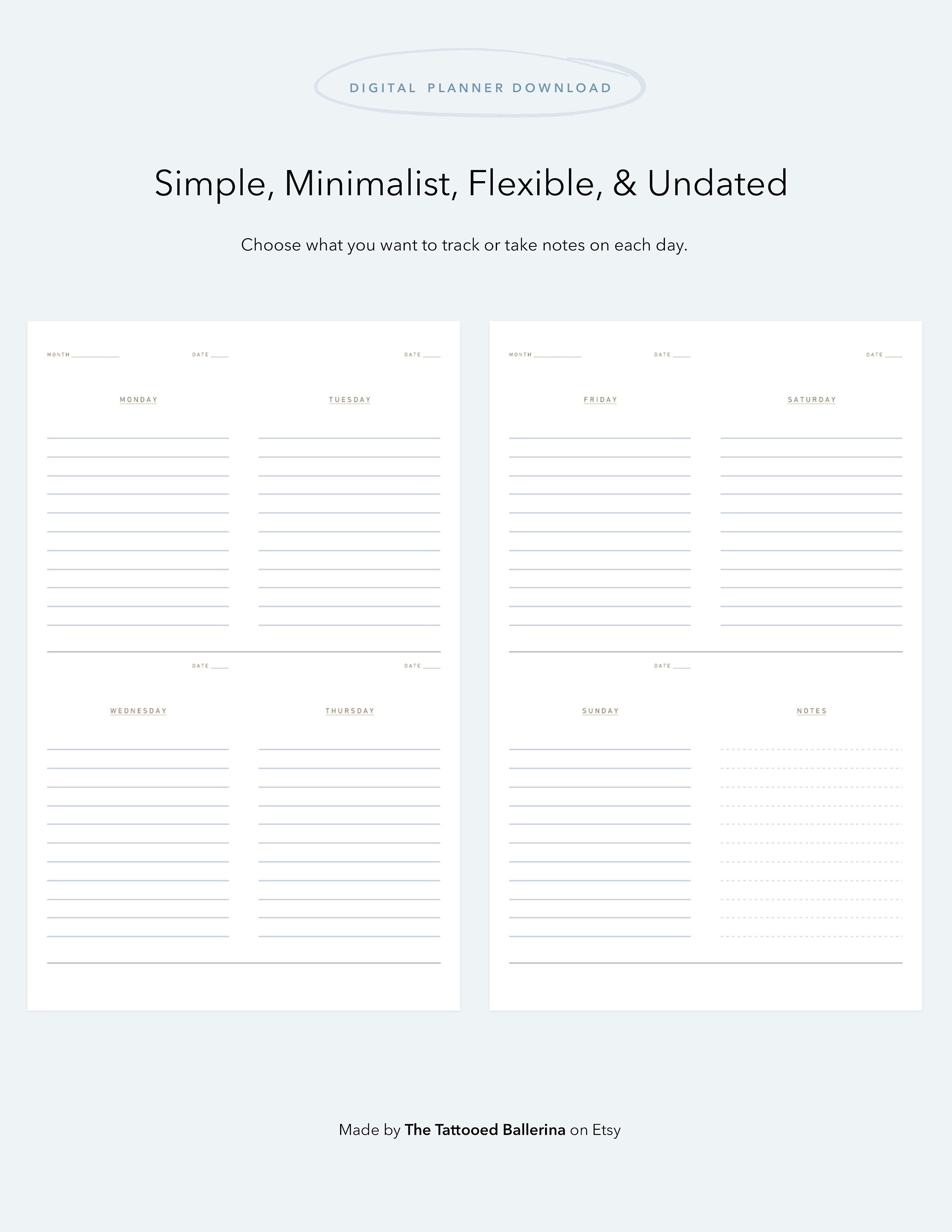 Printable Minimalist Glow up Planner: Get Fit, Pretty and Rich - PRE ...