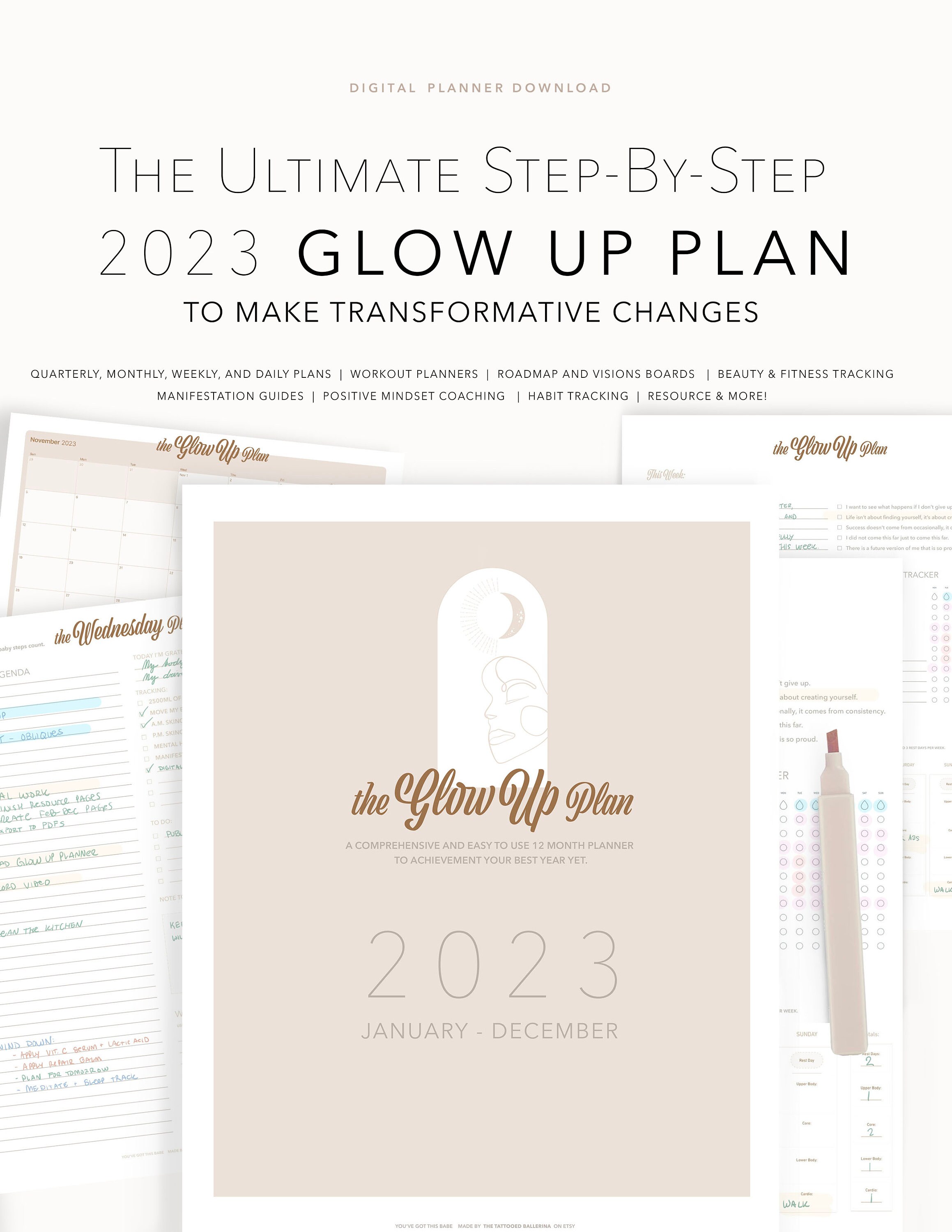 The Ultimate Step-by-step 2023 Glow up Planner to Make Transformative ...