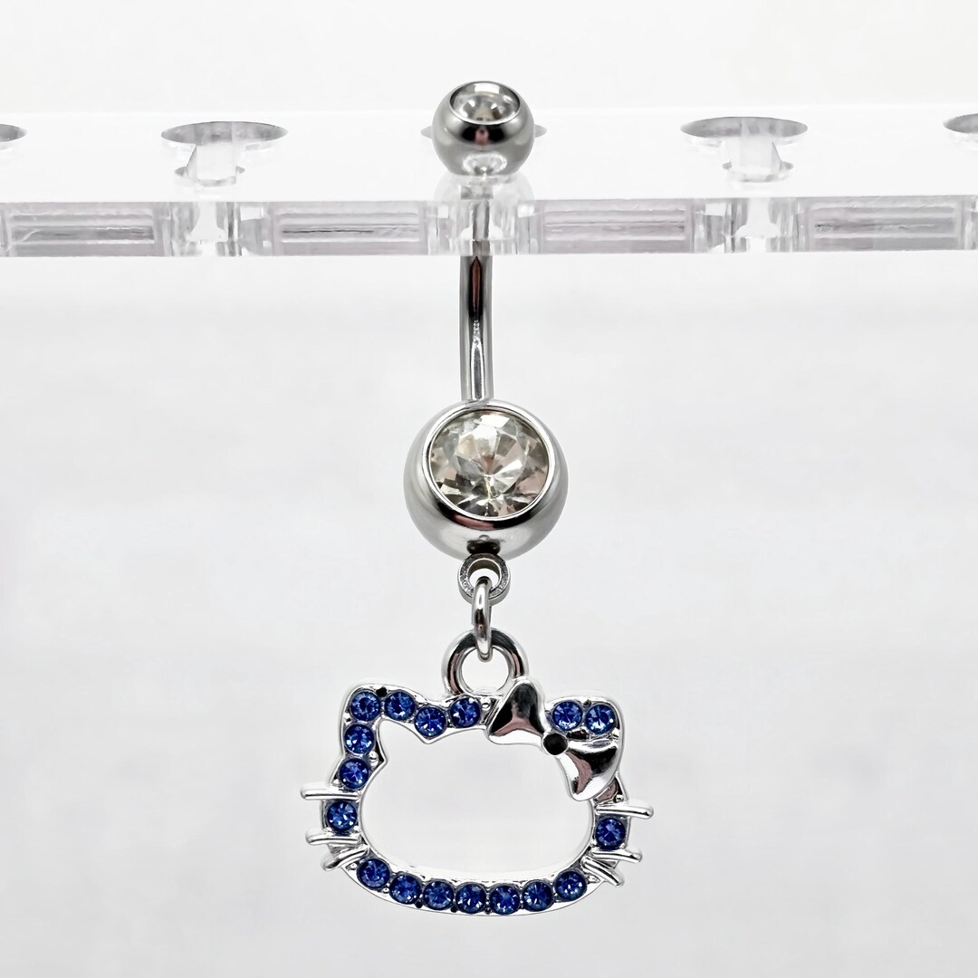 Hello Kitty Belly Ring – Dangle Belly Button Ring – Cute Belly Piercing ...