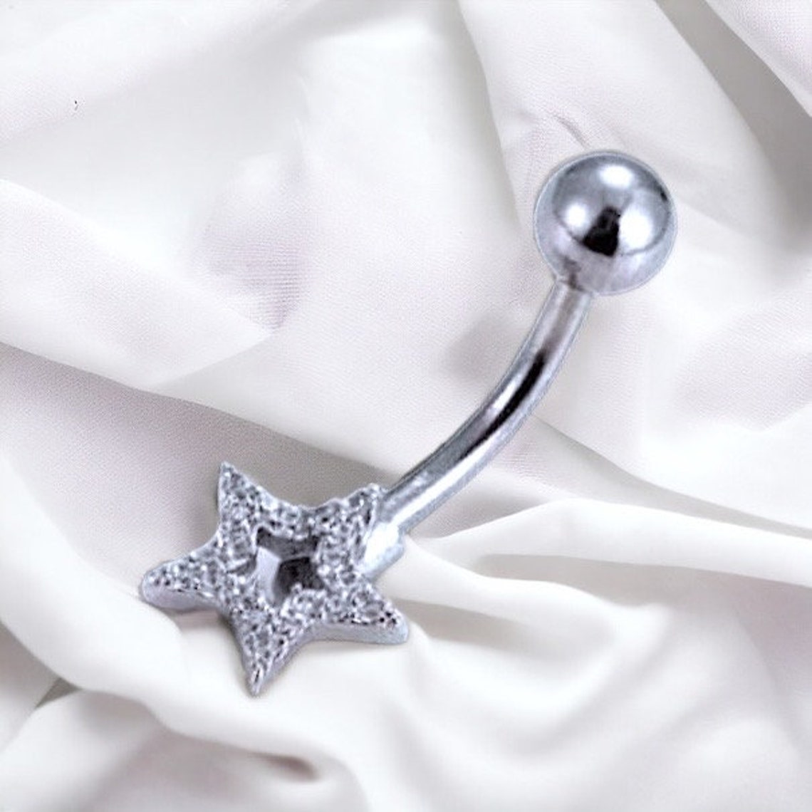Y2k 2000s Silver Bratz Inspired Diamond Rhinestone Star Belly Button ...