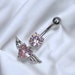 Y2k 2000s Silver Bratz Inspired Diamond Rhinestone Heart Belly Button Piercing Belly Bar Ring ...