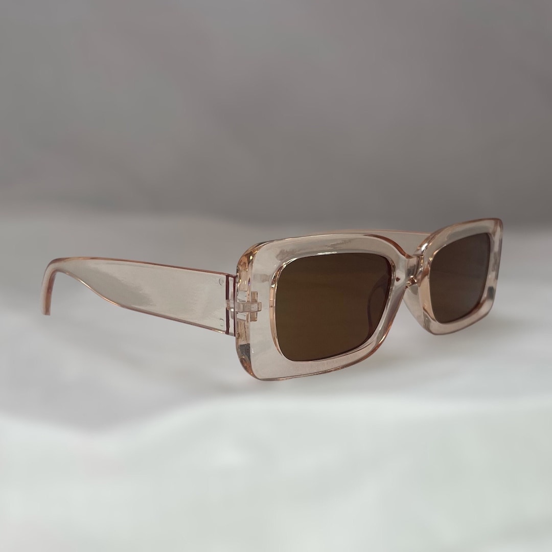 Y2k 00s Bratz Playboy Inspired Rave Classic Clear Beige Chunky Frame ...