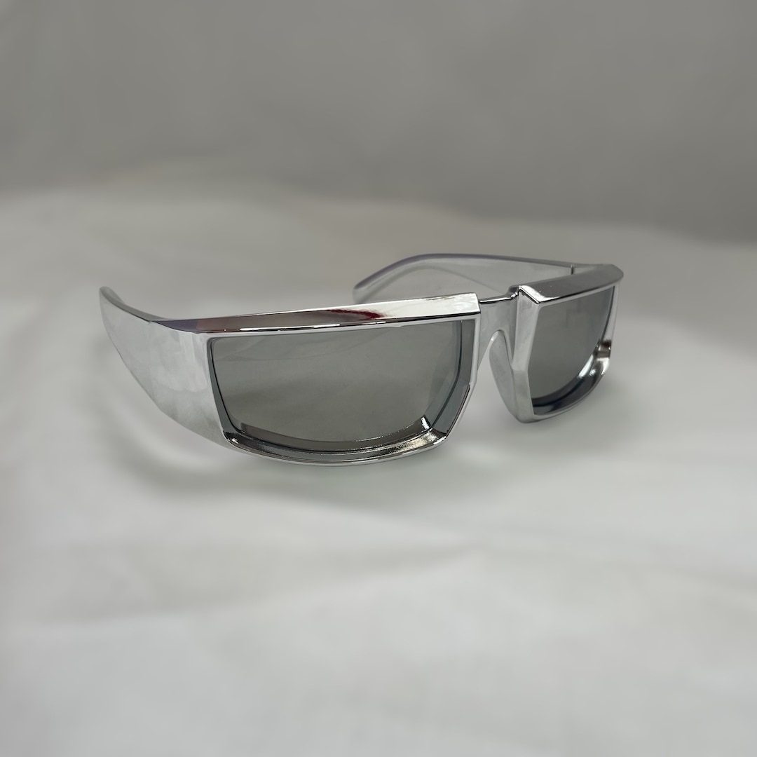 Y2k 00s Bratz Playboy Inspired Mirrored Silver Frame Wraparound ...