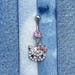Y2k 2000s Silver Bratz Inspired Silver and Red Diamond Rhinestone Star Dangling Belly Button ...