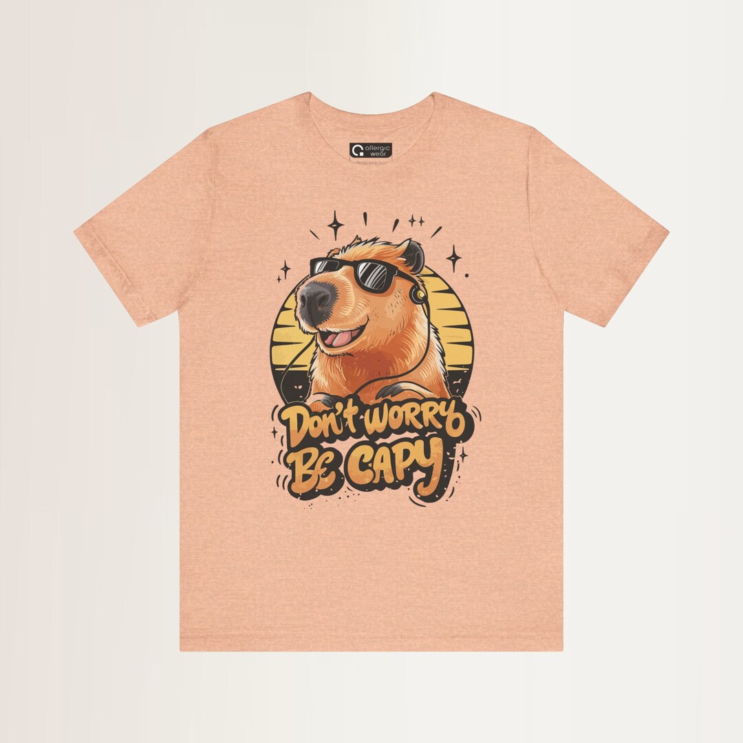 Don't Worry Be Capy Funny Rodent Capybara Glasses Earbuds Vintage ...