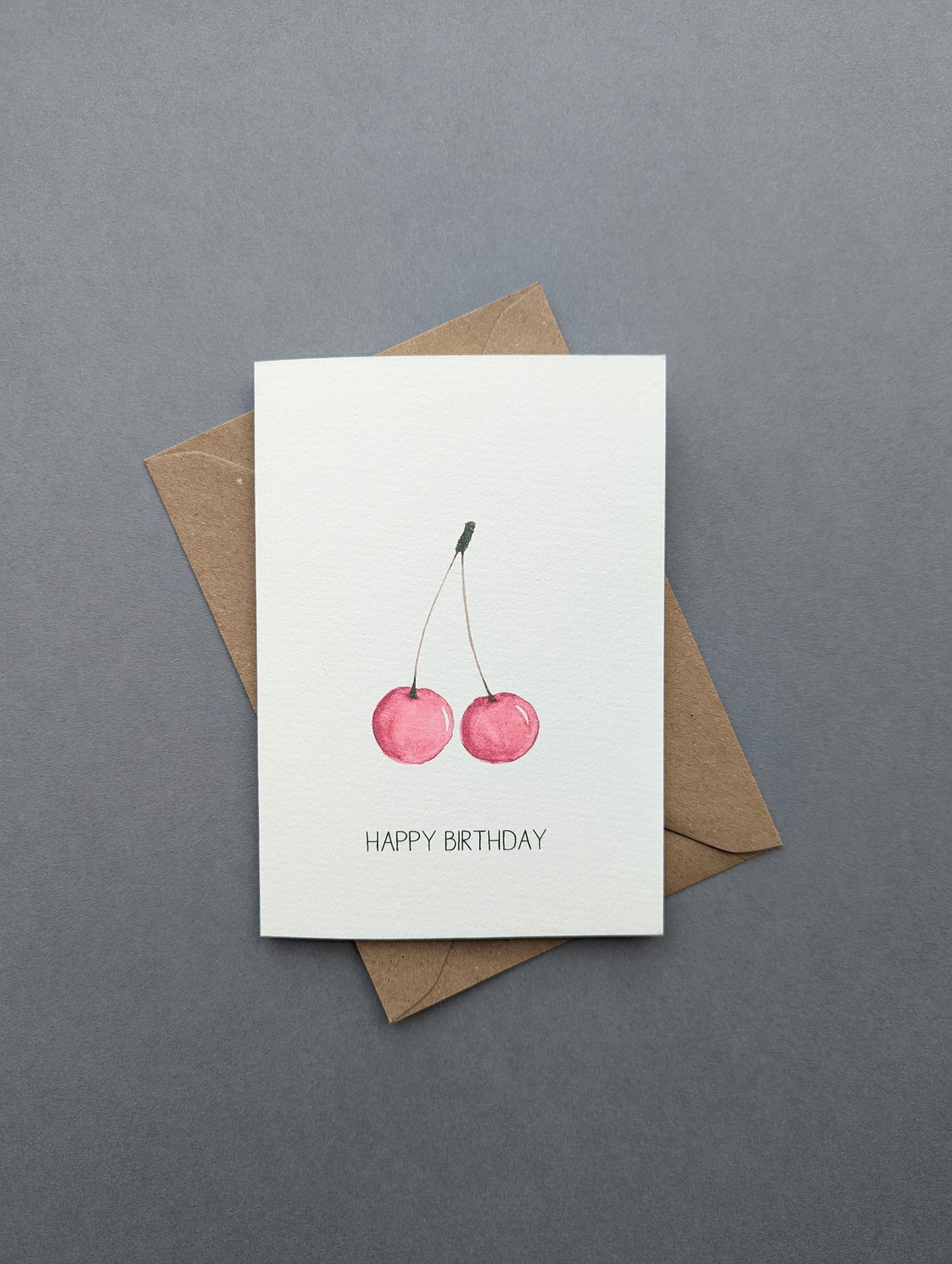 Happy Birthday Card | Cherries - Etsy