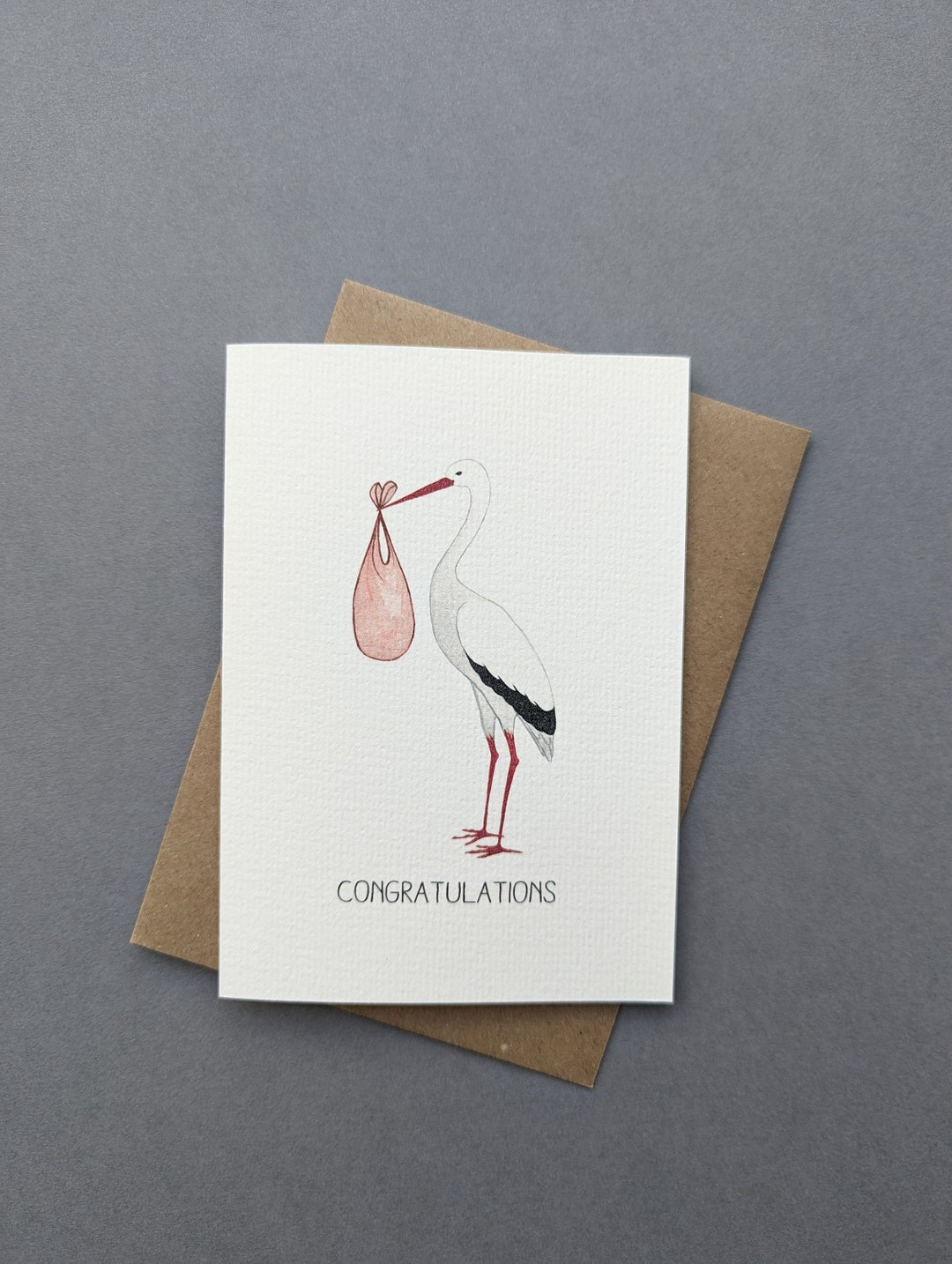 Pregnancy Congratulations Card | Stork Carrying Baby - Etsy