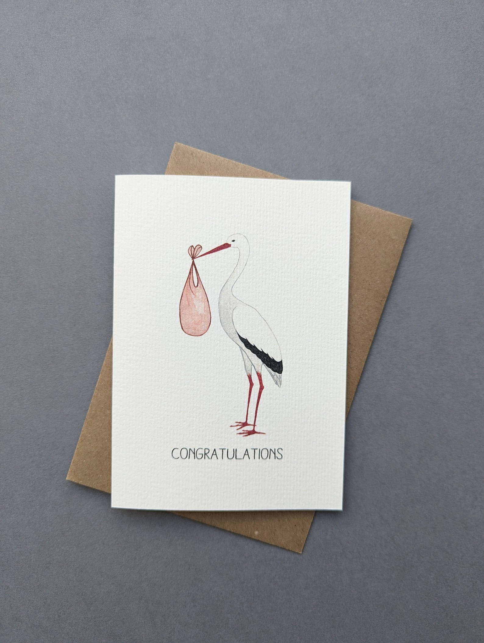 Pregnancy Congratulations Card | Stork Carrying Baby - Etsy