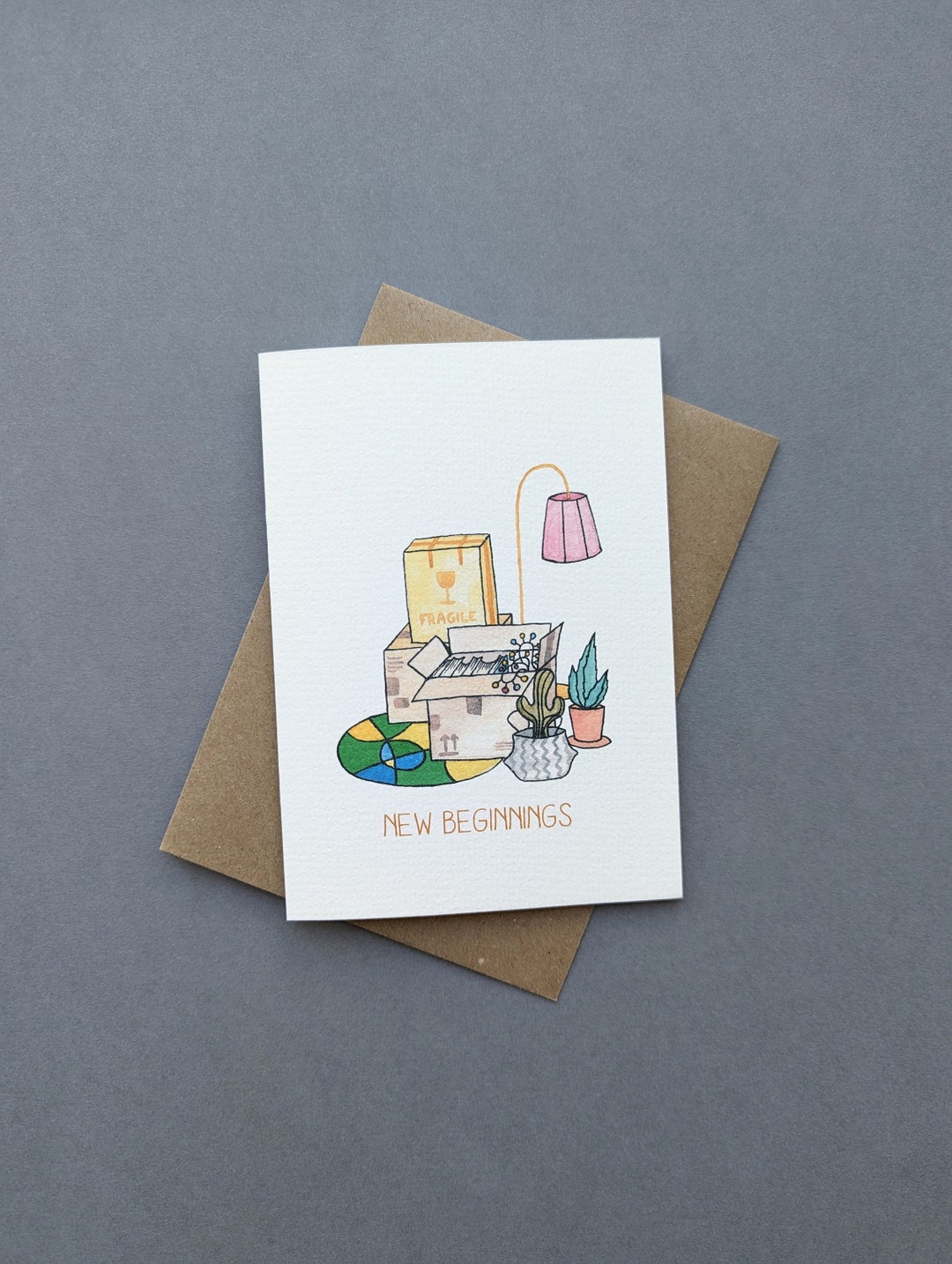 Moving Out Card | New Place - New Beginnings - Etsy UK