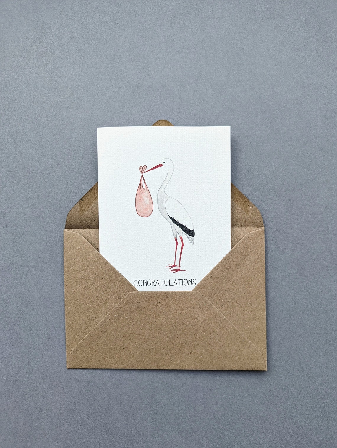 Pregnancy Congratulations Card | Stork Carrying Baby - Etsy